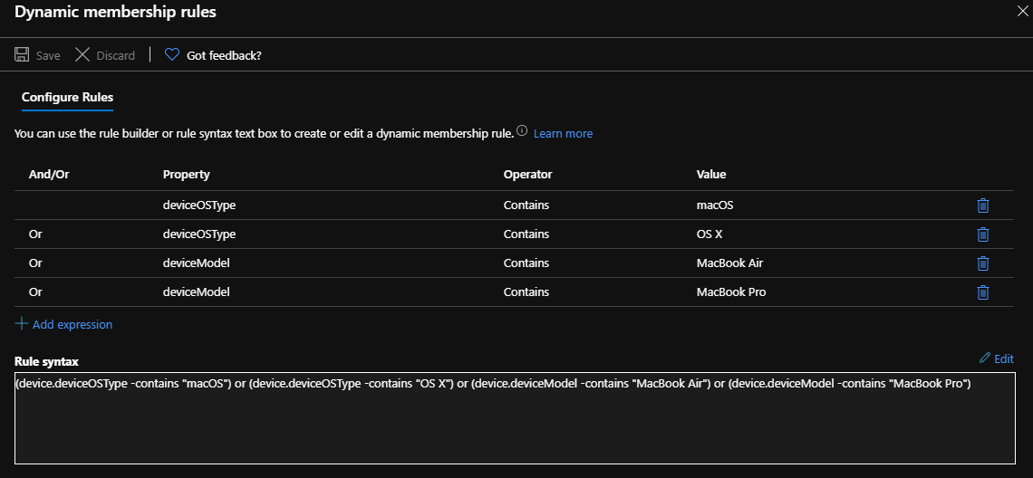 How To Configure “Dynamic Device” Group For MacBooks In AzureAD. | My Public Knowledge Base