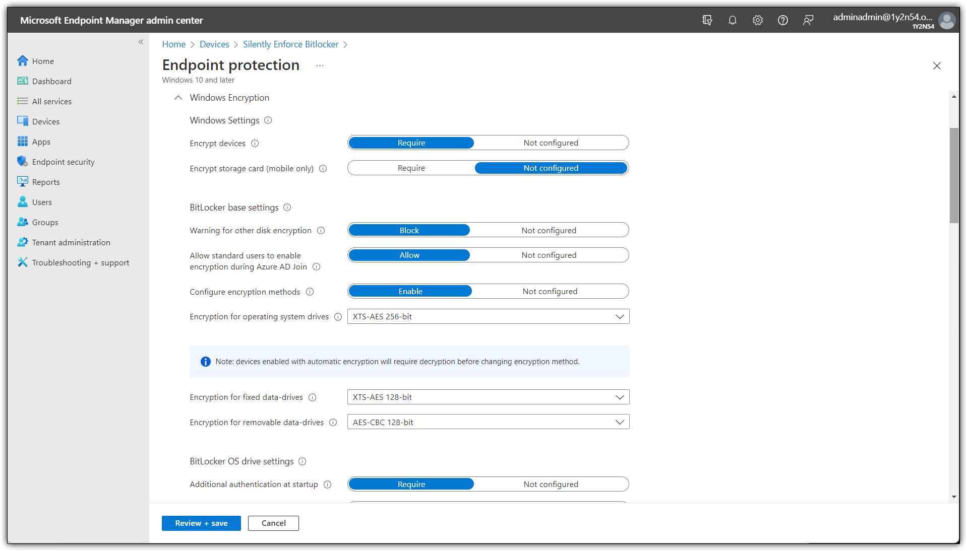 Silently Enforce Bitlocker Using Endpoint Manager Intune